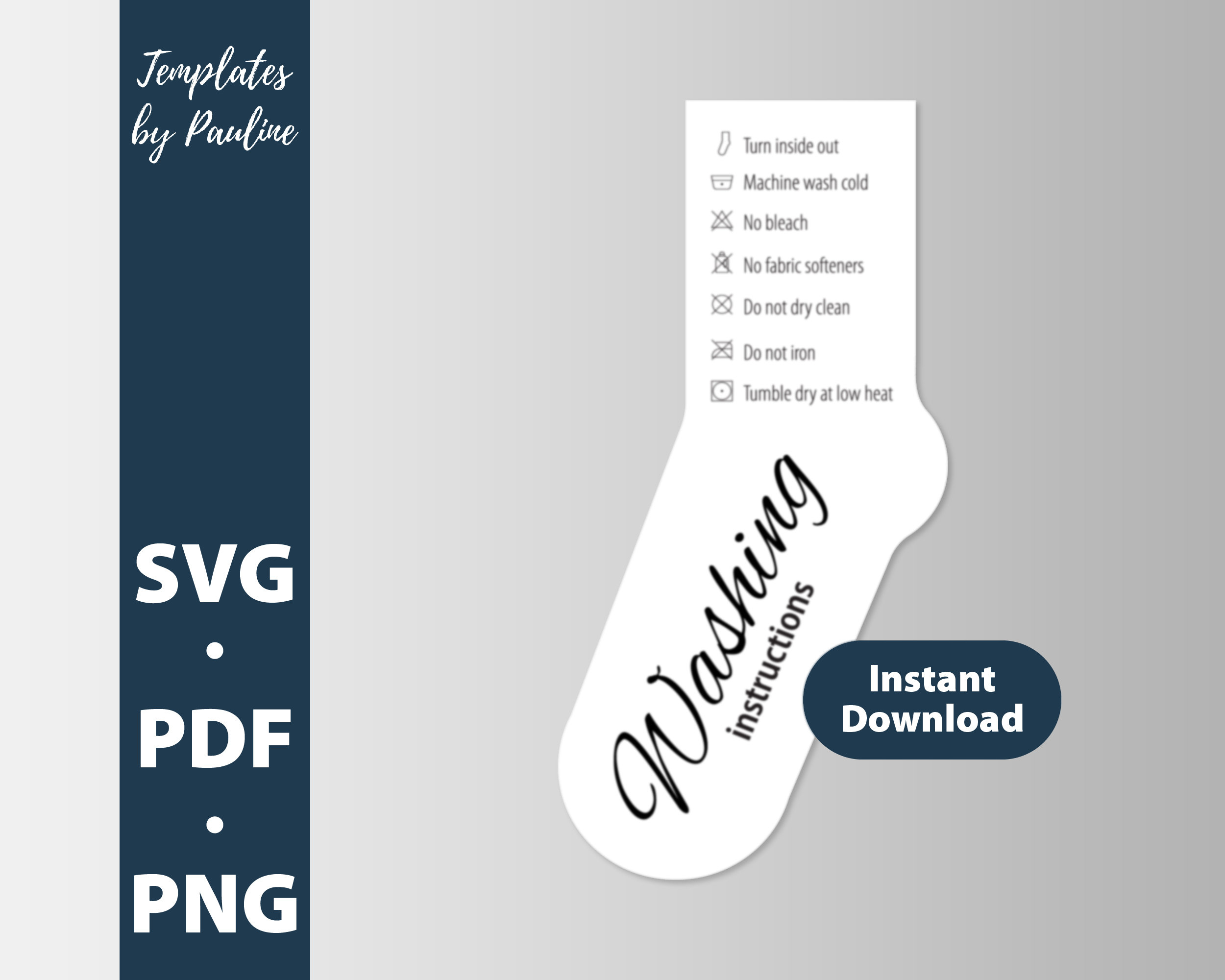 Socks Care Instructions Svg. Sock Label Template. Washing - Etsy Australia