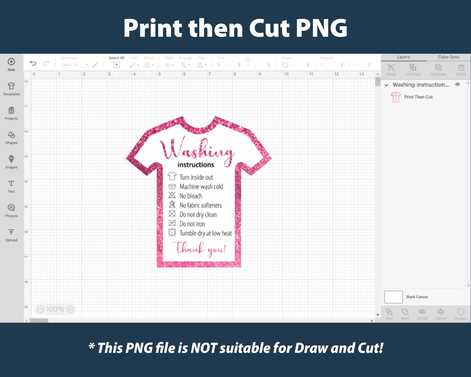 Printable Shirt Washing Card Png. Vinyl Tshirt Care Card Svg. Print ...