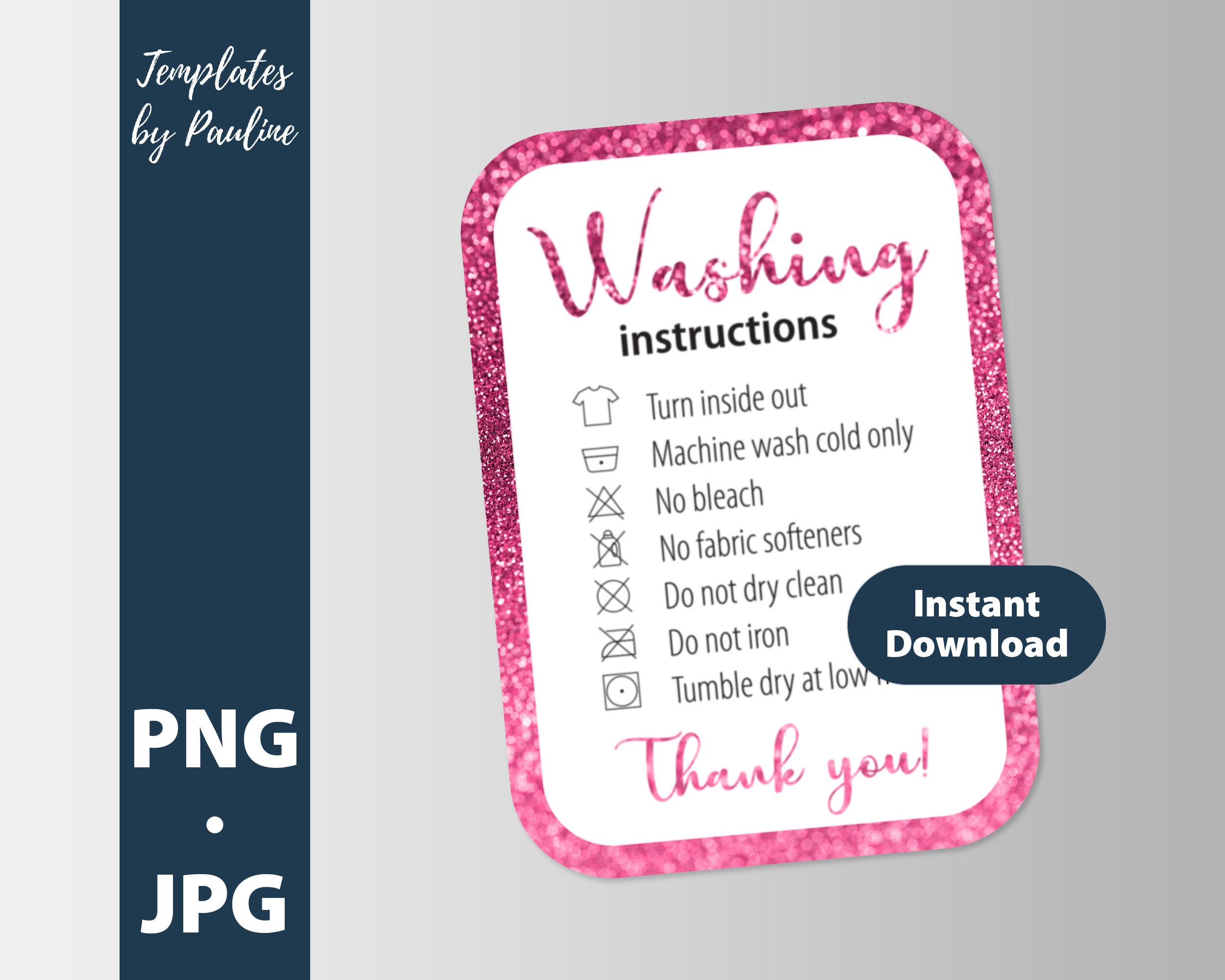 Print and Cut Htv Garment Washing Instruction PNG. Vinyl Shirt - Etsy