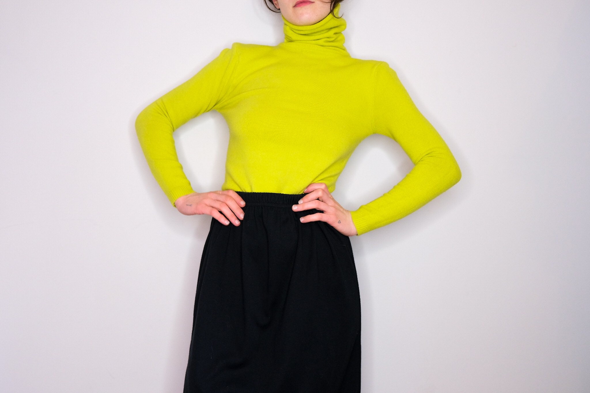 Neon Green Ultra Tight Knit Turtleneck | Etsy