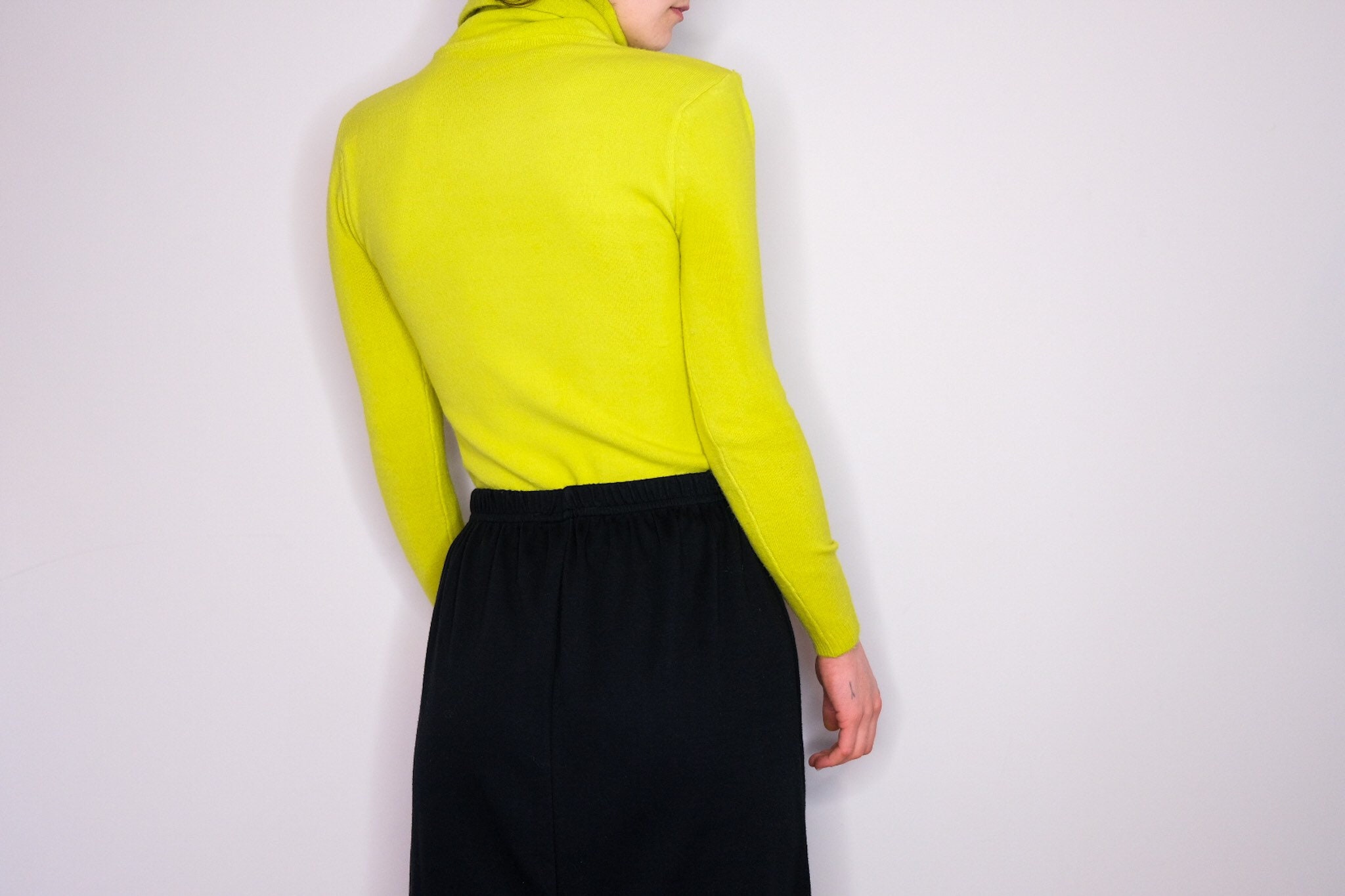 Neon Green Ultra Tight Knit Turtleneck | Etsy