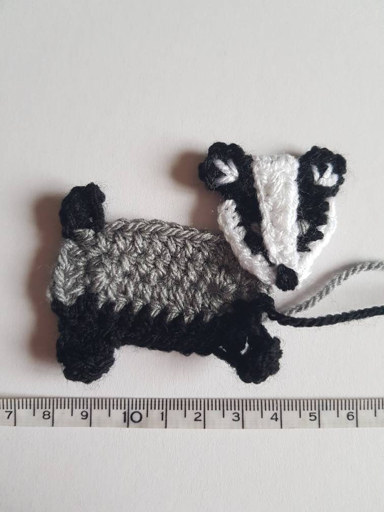 Handmade Crochet Badger Applique/embellishment - Etsy