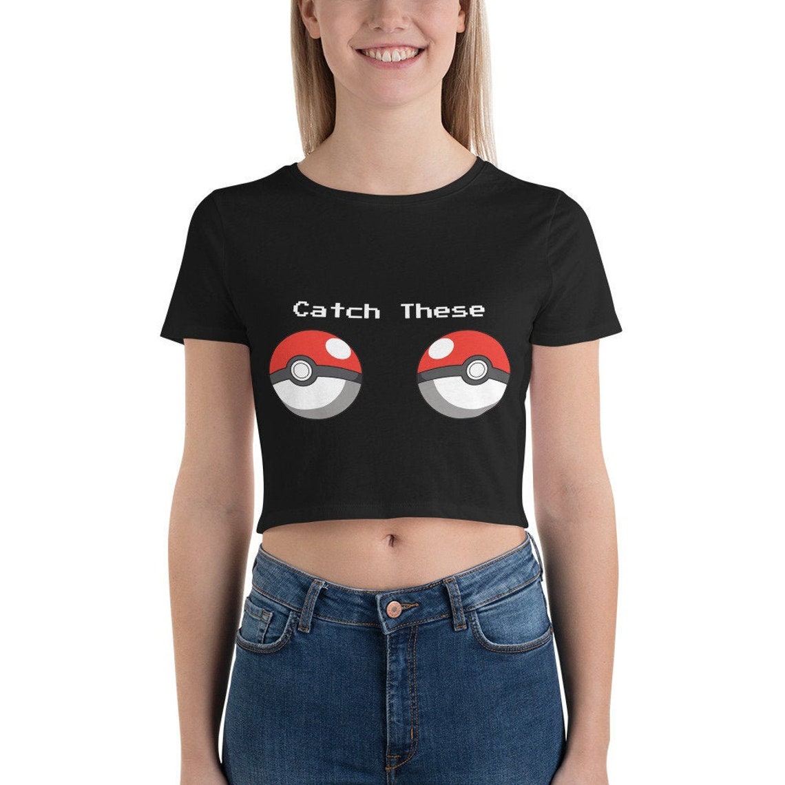 Catch These Poke-boobs Crop Top - Etsy