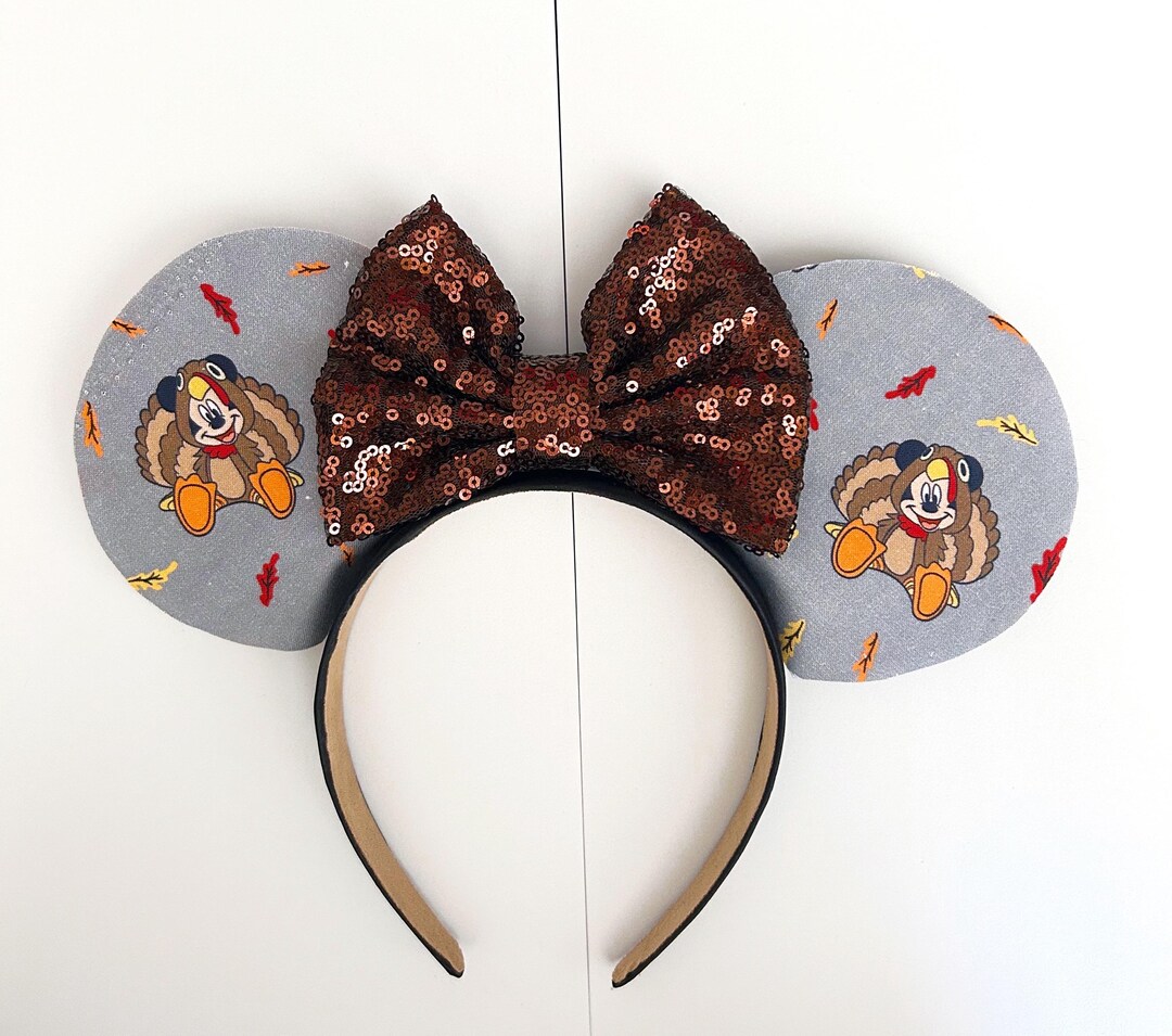 Thanksgiving Inspired Turkey Minnie Mouse Mickey Ears Holiday Headband ...