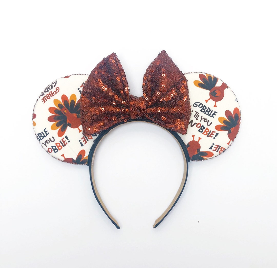 Thanksgiving Inspired Turkey Minnie Mouse Mickey Ears Holiday Headband ...