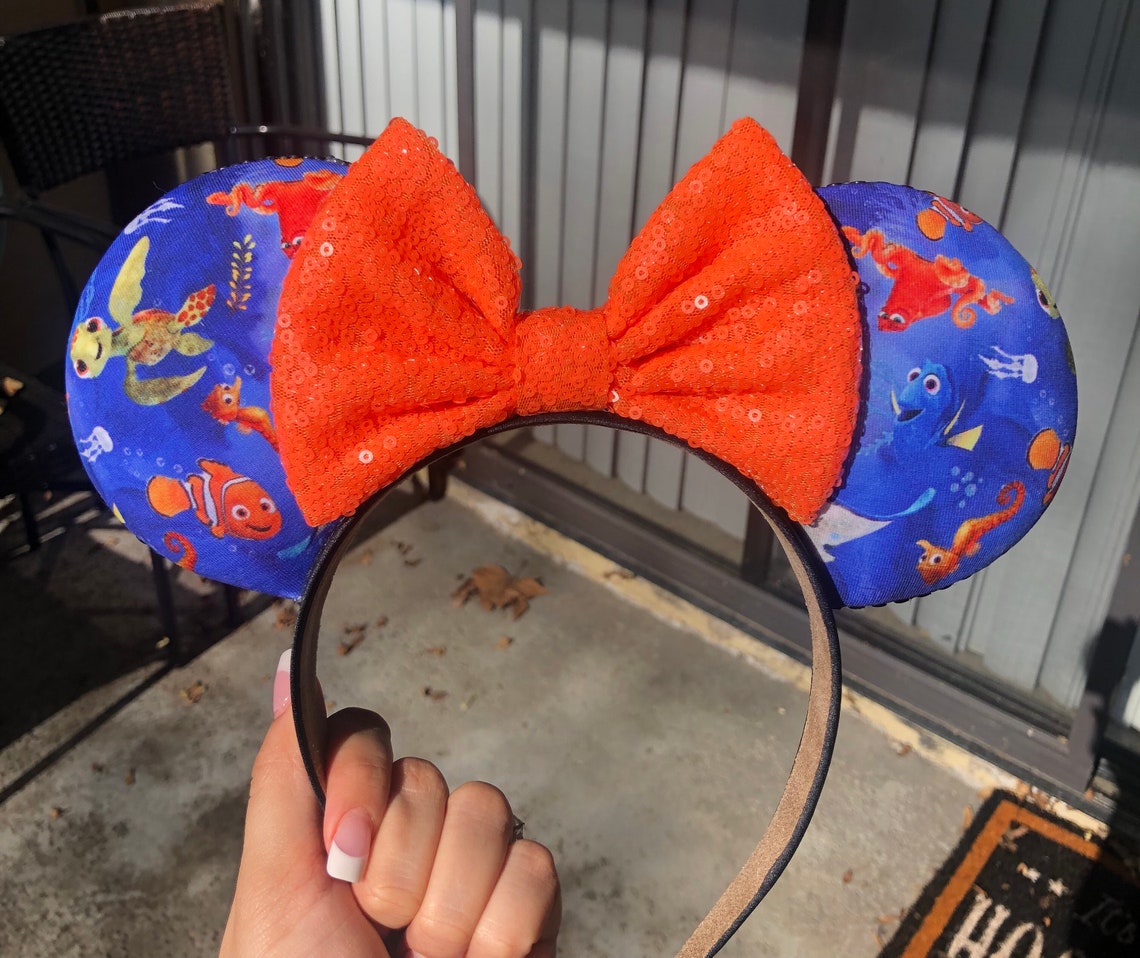 Finding Nemo Character Inspired Mouse Ears Minnie Mickey Headband Bow ...