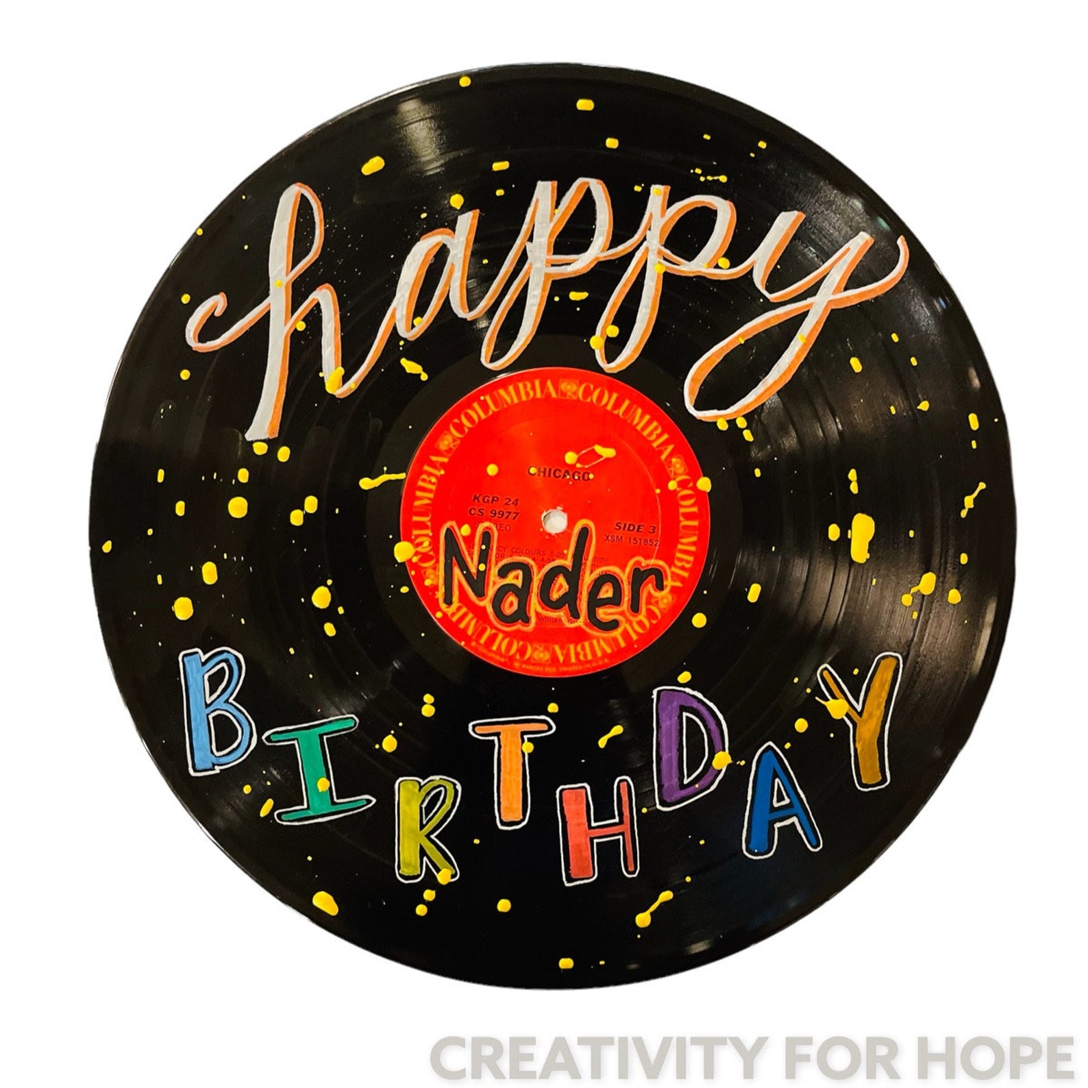 Custom Hand Painted Record - Etsy