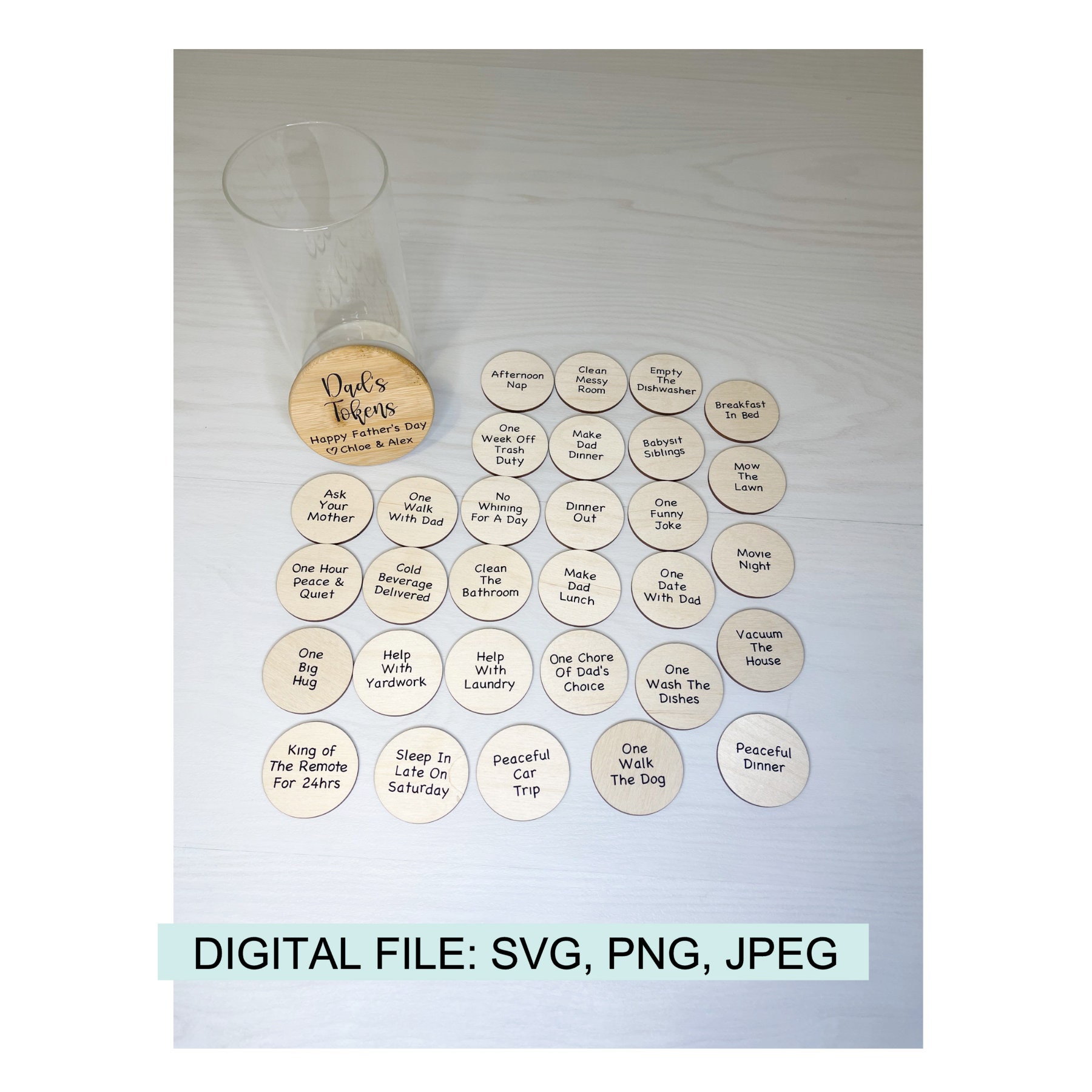 Dad Tokens Svg Dad IOU Svg Dad Iou's Svg - Etsy