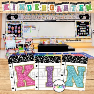 Welcome to Kindergarten Composition Notebook Varsity Patch Bulletin ...