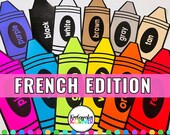 French Color Words Jumbo Crayons Color Word Wall Couleurs - Etsy