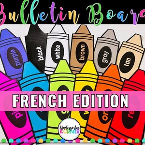 French Color Words Jumbo Crayons Color Word Wall Couleurs Bulletin ...