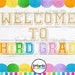Welcome to Third Grade Varsity Letters Bulletin Board Printable Rainbow ...