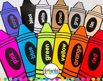 Jumbo Crayons Color Word Wall Bulletin Board Large Crayons - Colors ...