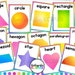 3D Shapes Posters Rainbow Neon Watercolors Kindergarten 1st Math ...