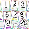 Numbers 0 20 Number Posters With Ten Frames Watercolors Rainbow ...