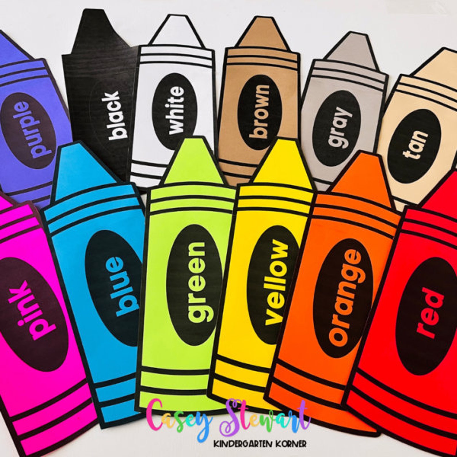 Jumbo Crayons Color Word Wall Bulletin Board Large Crayons Colors Unit ...