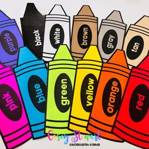 Jumbo Crayons Color Word Wall Bulletin Board Large Crayons - Colors ...