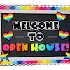 Welcome to Open House Bulletin Board Printable Banner, Sign Rainbow ...