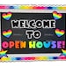 Welcome to Open House Bulletin Board | Printable Banner, Sign | Rainbow ...