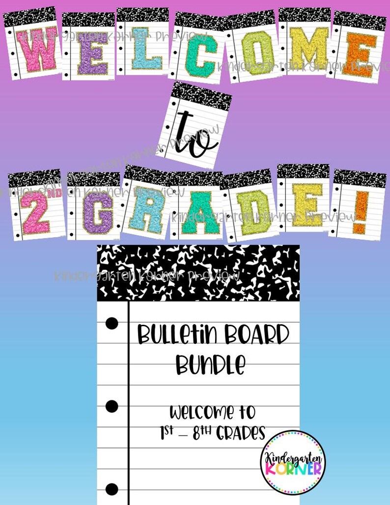 Welcome to 1st 2nd 3rd 4th 5th 6th 7th 8th Grade Bulletin Board ...