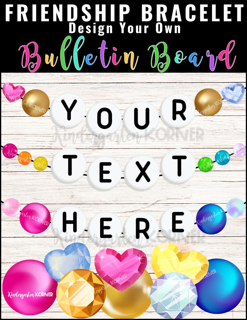 Friendship Bracelet Beads Letters Numbers Custom Bulletin Board Design ...