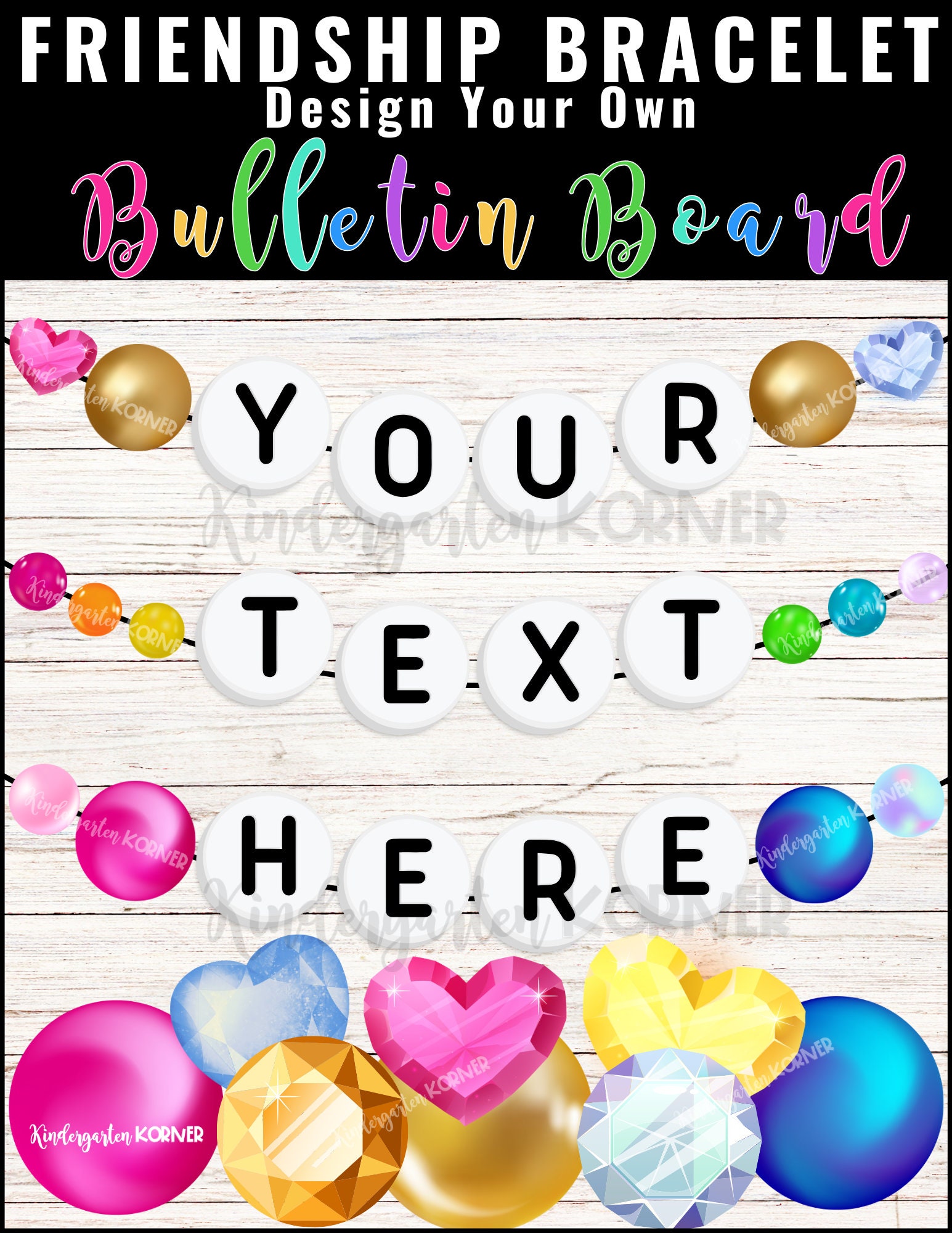 Friendship Bracelet Beads Letters Numbers Custom Bulletin Board Design ...
