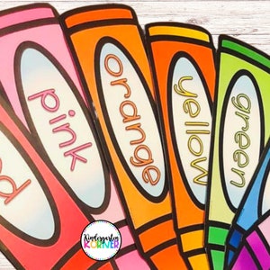 Crayon Color Word Wall Bulletin Board | Crayons Color Words Classroom ...