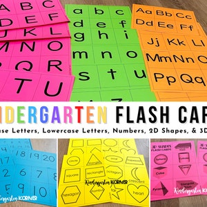 Kindergarten Flash Cards | Alphabet Uppercase Letters, Lowercase ...