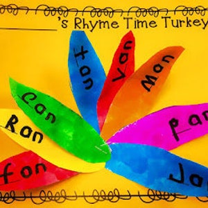 Thanksgiving Bulletin Board | Rhyme Time Turkeys Phonics Encoding ...