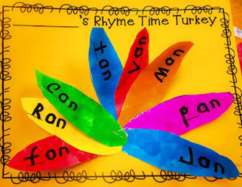 Thanksgiving Bulletin Board Rhyme Time Turkeys (Instant Download) - Etsy