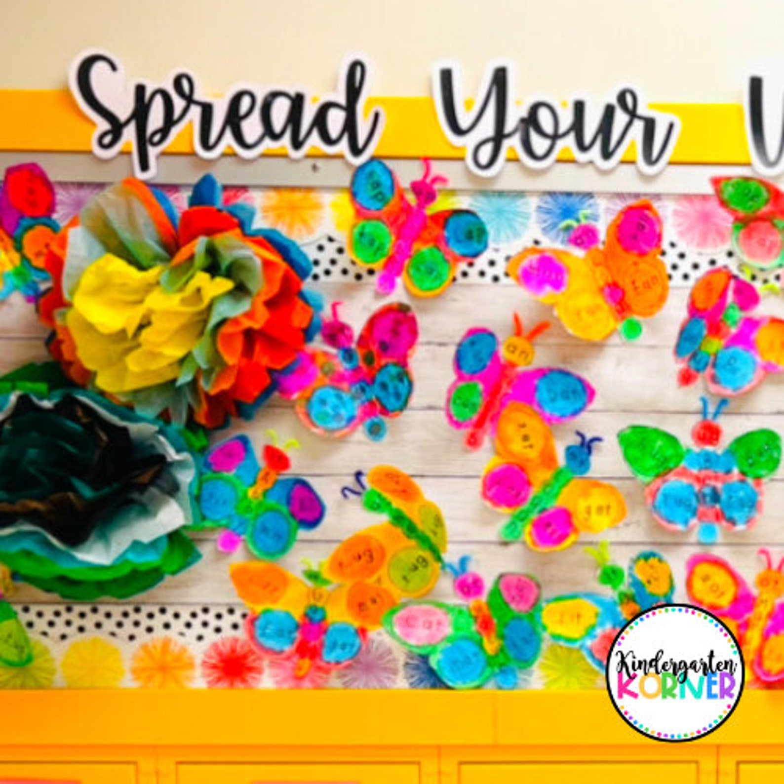 Butterflies Spring Bulletin Board Butterfly Word Families Kindergarten ...