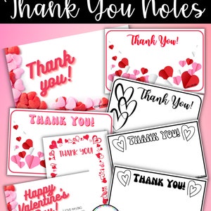 Valentine's Day Thank You Notes | Editable Thank You Notes Cards ...