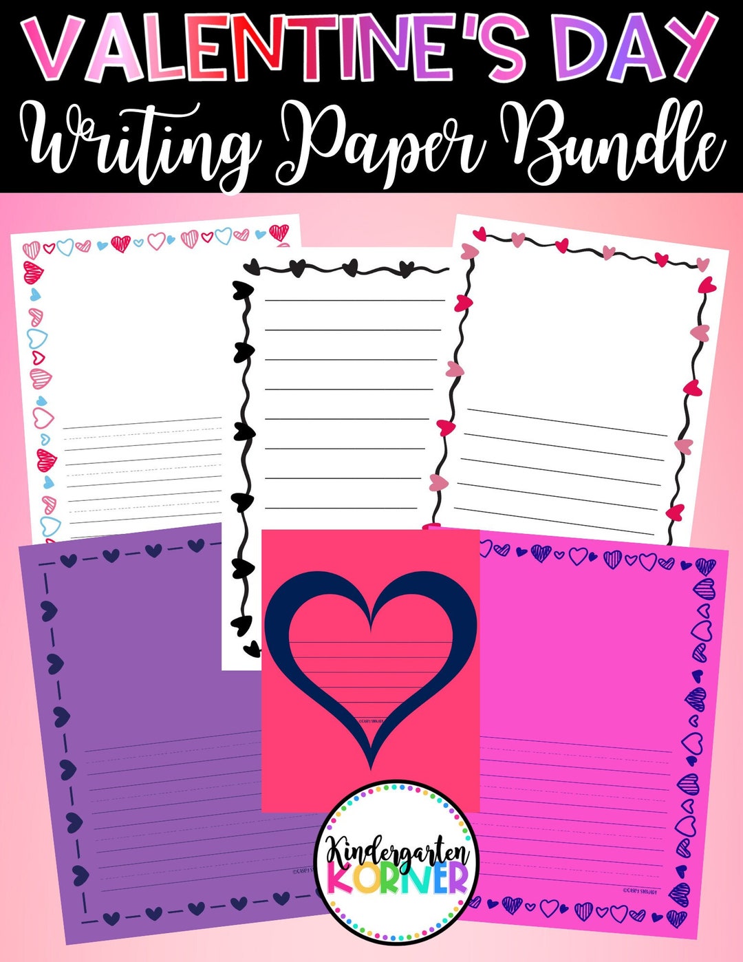 Valentine's Day Writing Paper | Heart Writing Paper Templates | Writing ...
