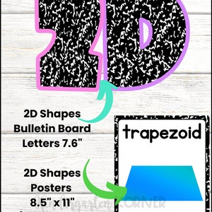 2D Shapes Posters Composition Notebook Theme Classroom Decor Math ...