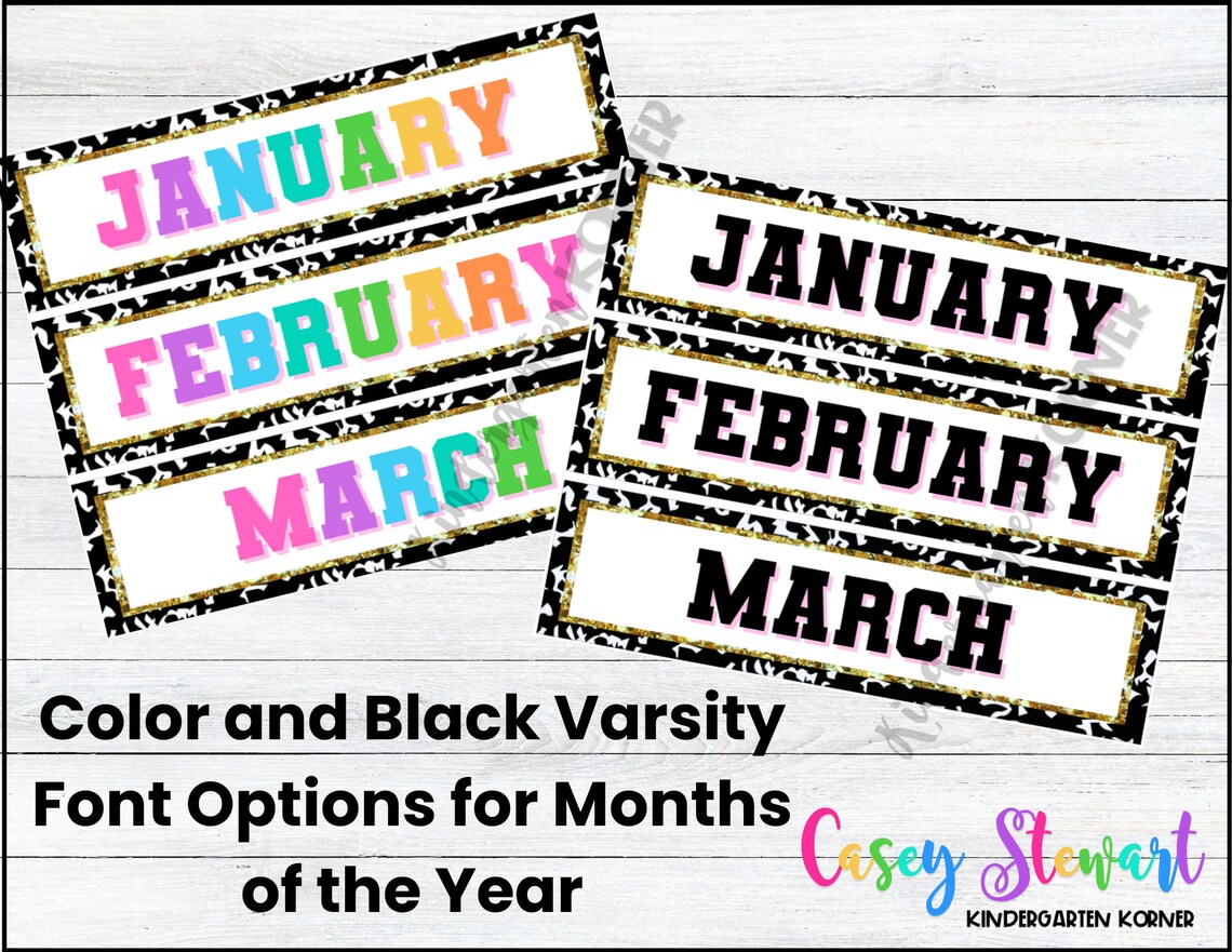 Composition Notebook Large Calendar Kit Months, Number Card S, Numbers ...