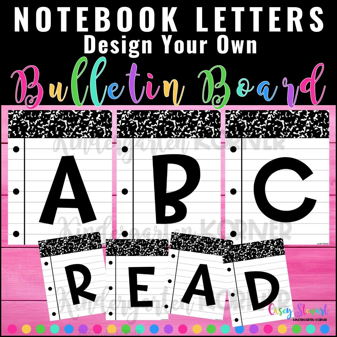 Notepad Composition Style Notebook Letters for Bulletin Boards ...