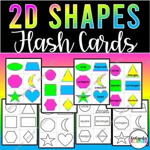 2D Shapes Flash Cards | 2-D Shapes Flashcards | Kindergarten Math ...