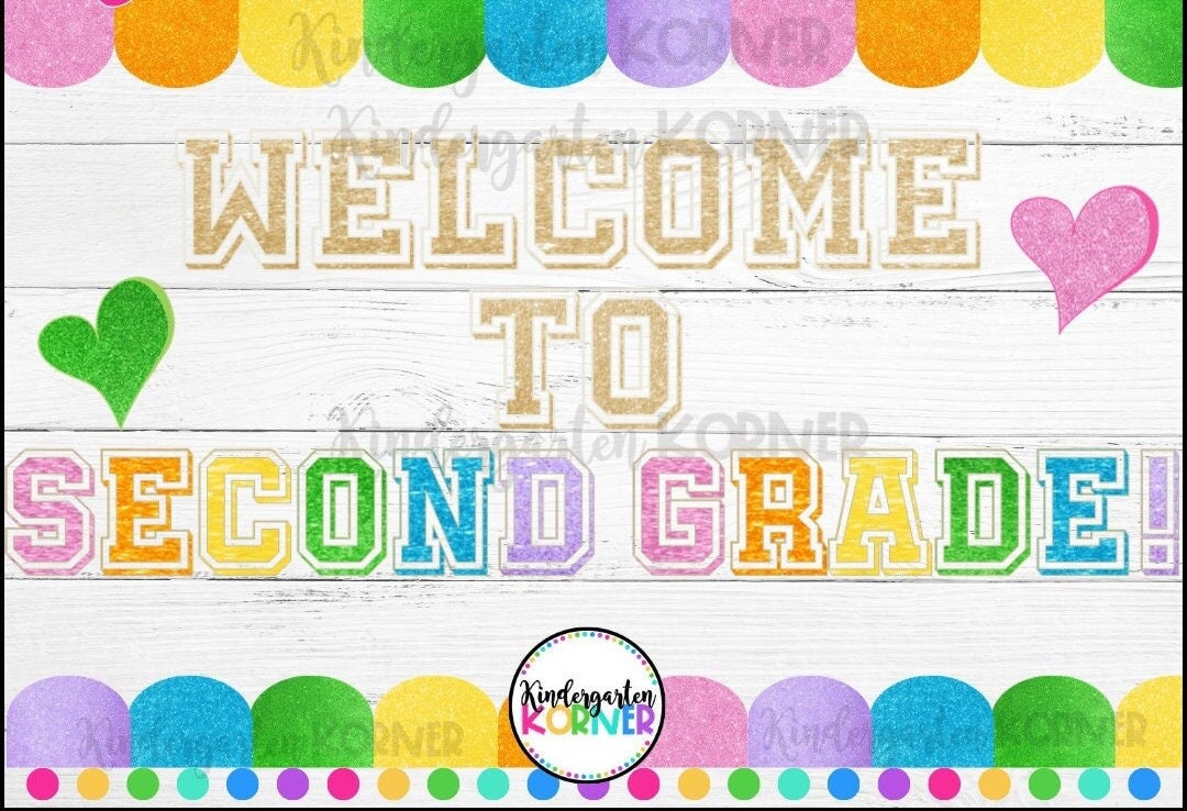 Welcome to Second Grade Varsity Letters Bulletin Board Kit Printable ...