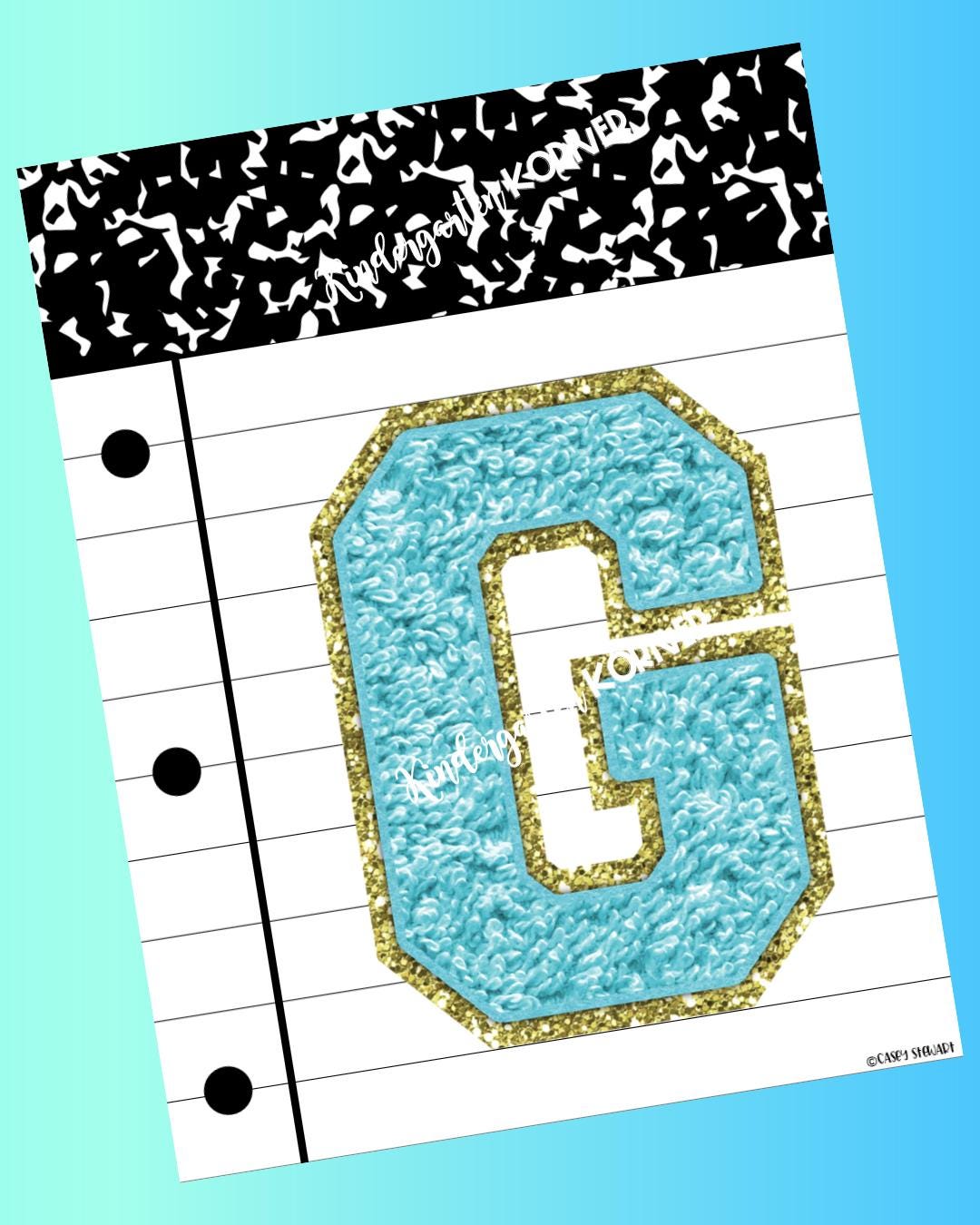 Varsity Patch Letters Numbers on Composition Notebook Notepads BUNDLE 8 ...