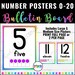 Numbers 0 - 20 Number Posters With Ten Frames Watercolors Rainbow ...