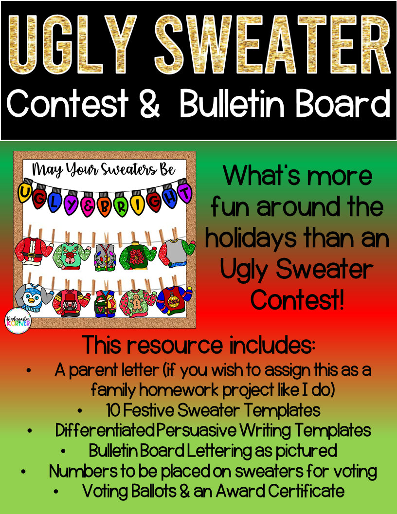 Ugly Sweater Bulletin Board Ugly Sweater Competition / - Etsy