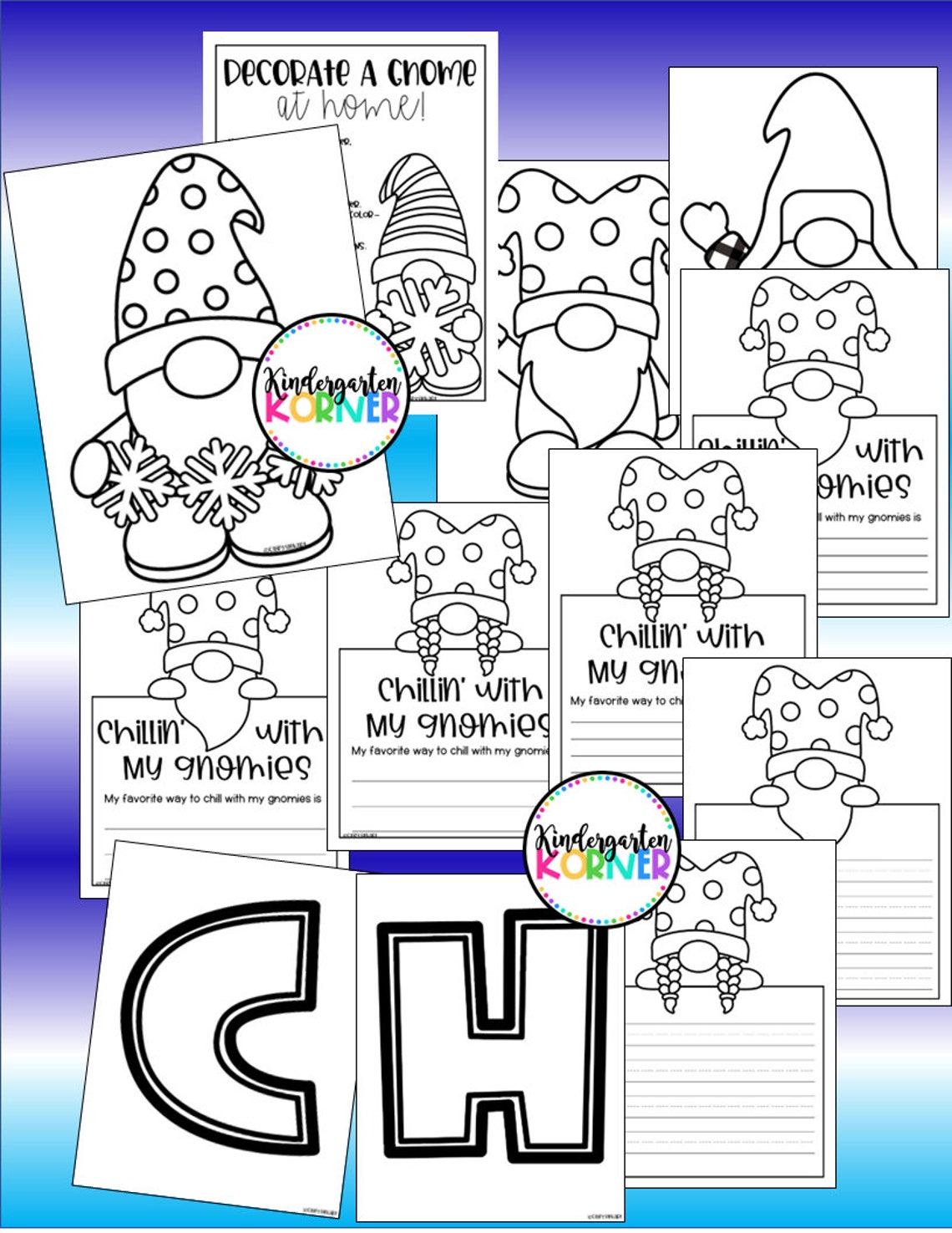 Chillin' With My Gnomies Winter Gnomes (Instant Download) - Etsy