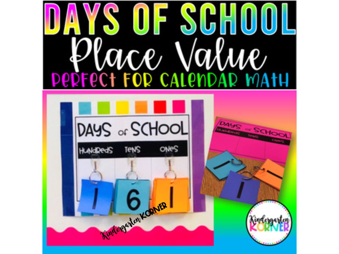 Place Value Poster for Bulletin Board Calendar Math Printable Classroom ...