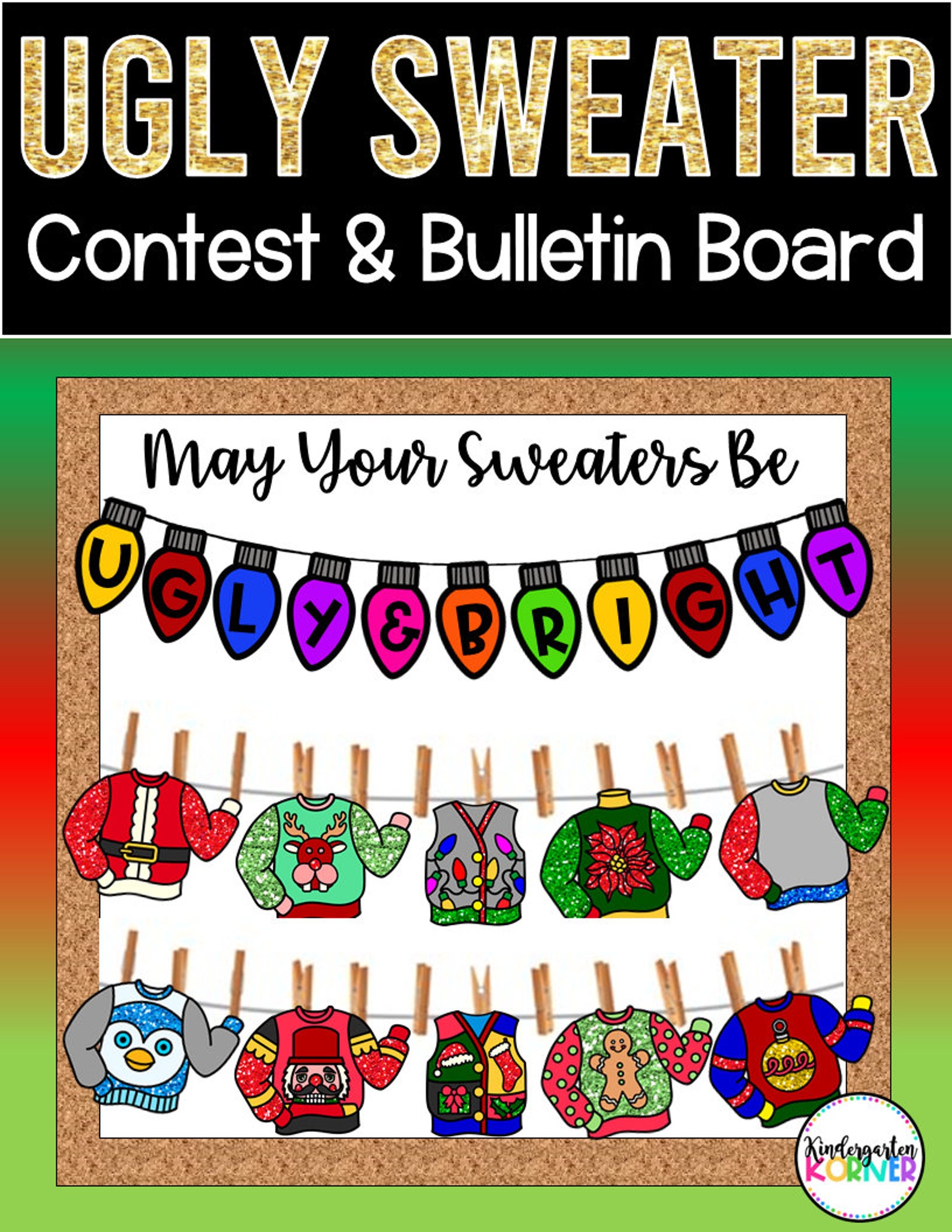 Ugly Sweater Bulletin Board Ugly Sweater Competition / - Etsy