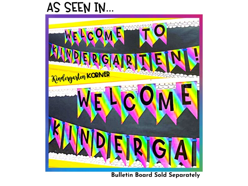 Rainbow / Neon Bulletin Board Banner Letters Create a Custom Sign ...