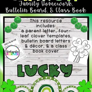 March Family Homework St. Patrick's Day Bulletin Board & Class Book ...