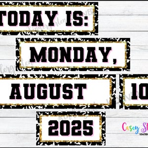 Composition Notebook Classroom Theme | Varsity Font Hanging Date Flip ...