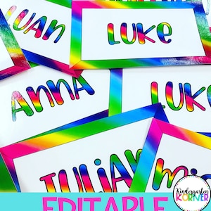 EDITABLE Rainbow Locker Tags, Name Tags, Labels | Rainbow Classroom ...