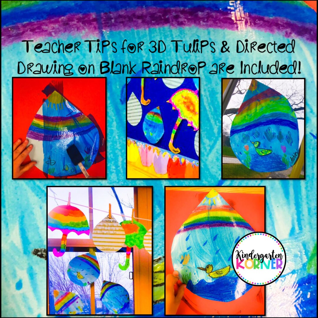 April Showers Bulletin Board Raindrop Writing Templates Kindergarten ...