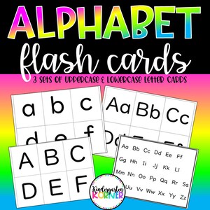Kindergarten Flash Cards | Alphabet Uppercase Letters, Lowercase ...